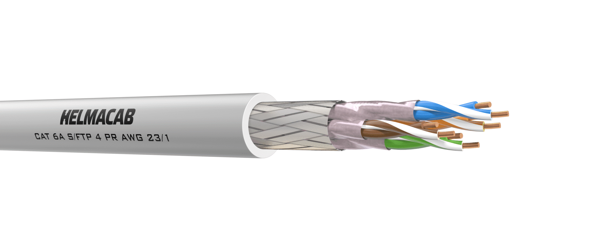CAT 6A S/FTP 4 PR AWG 23/1 - Helmacab